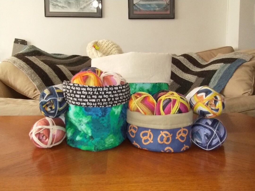 Round Fabric Basket Pdf Sewing Pattern Basket Pattern, Fabric Basket ...