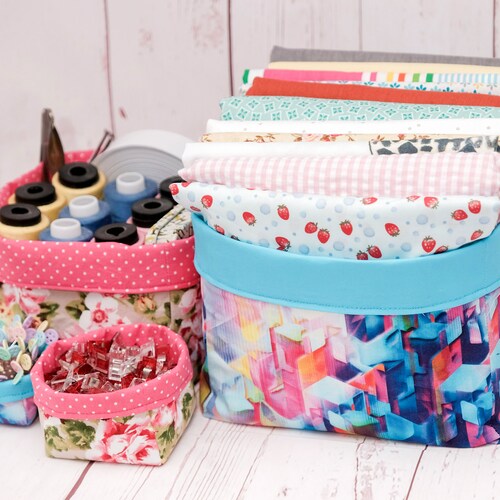 Fabric Baskets PDF Sewing Pattern 25 Sizes Fabric Box - Etsy