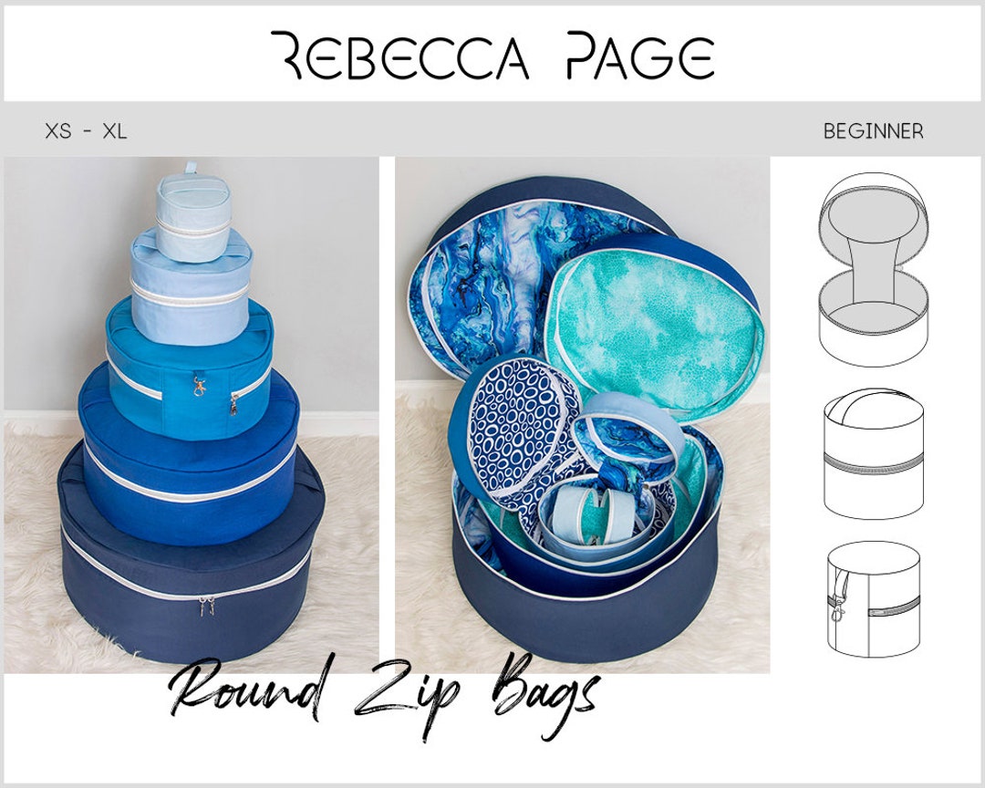 Round Zip Bags PDF Sewing Pattern Bag Pattern, Zip Bags Pattern, Zipper ...