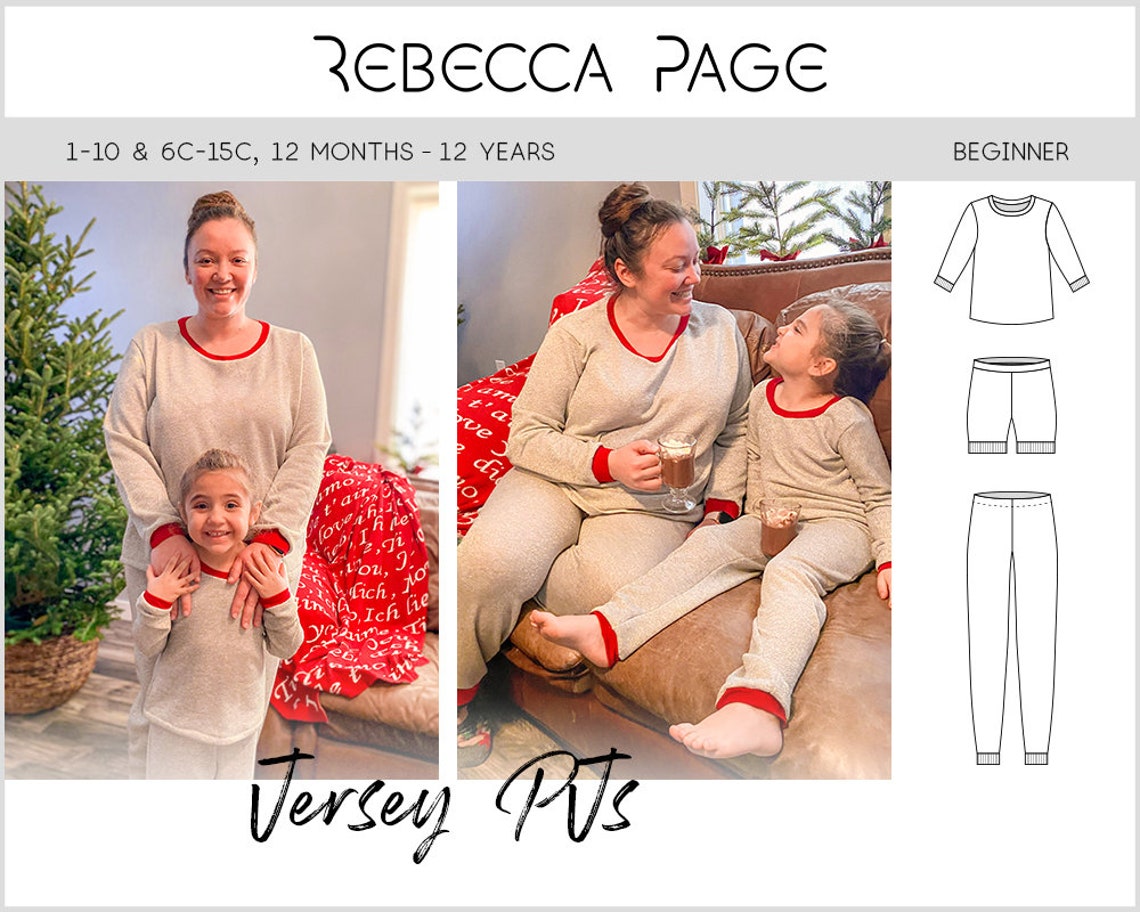 Bundle: Jersey Pjs PDF Sewing Pattern Pjs Pattern Jersey - Etsy