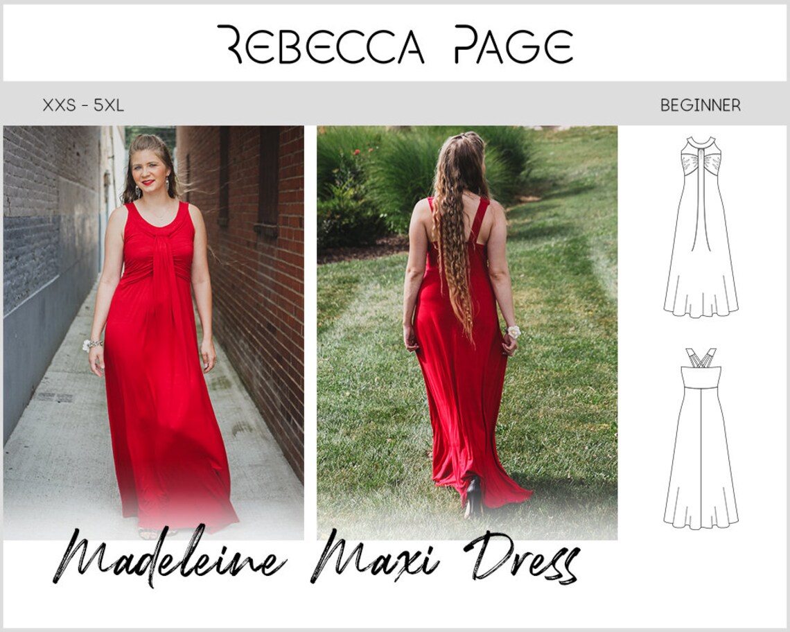 Madeleine PDF Sewing Pattern Maxi Pattern Maxi Dress - Etsy UK