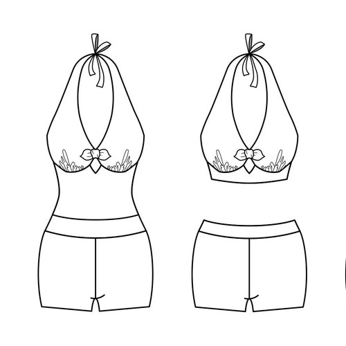 Bikini Pattern Pdf Sewing Pattern Swimsuit Pattern Pdf Etsy Australia