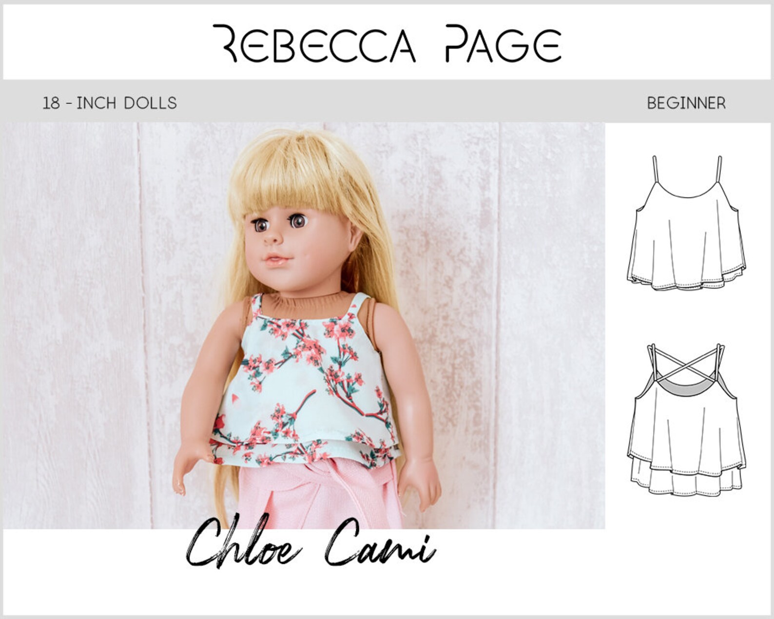 The Chloe Cami A Dolls Cami PDF Sewing Pattern Cami - Etsy