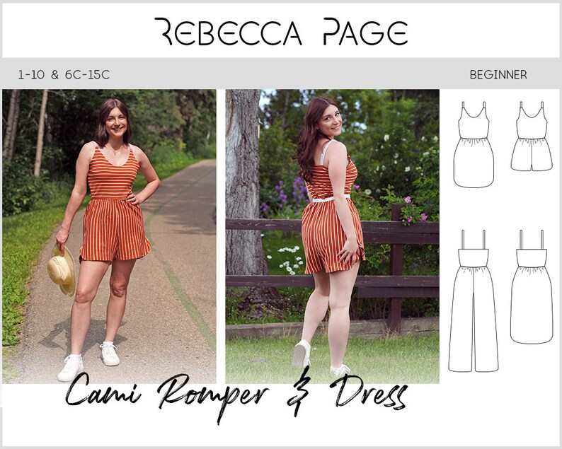 Cami Romper & Dress PDF Sewing Pattern Cami PDF Cami Sew - Etsy