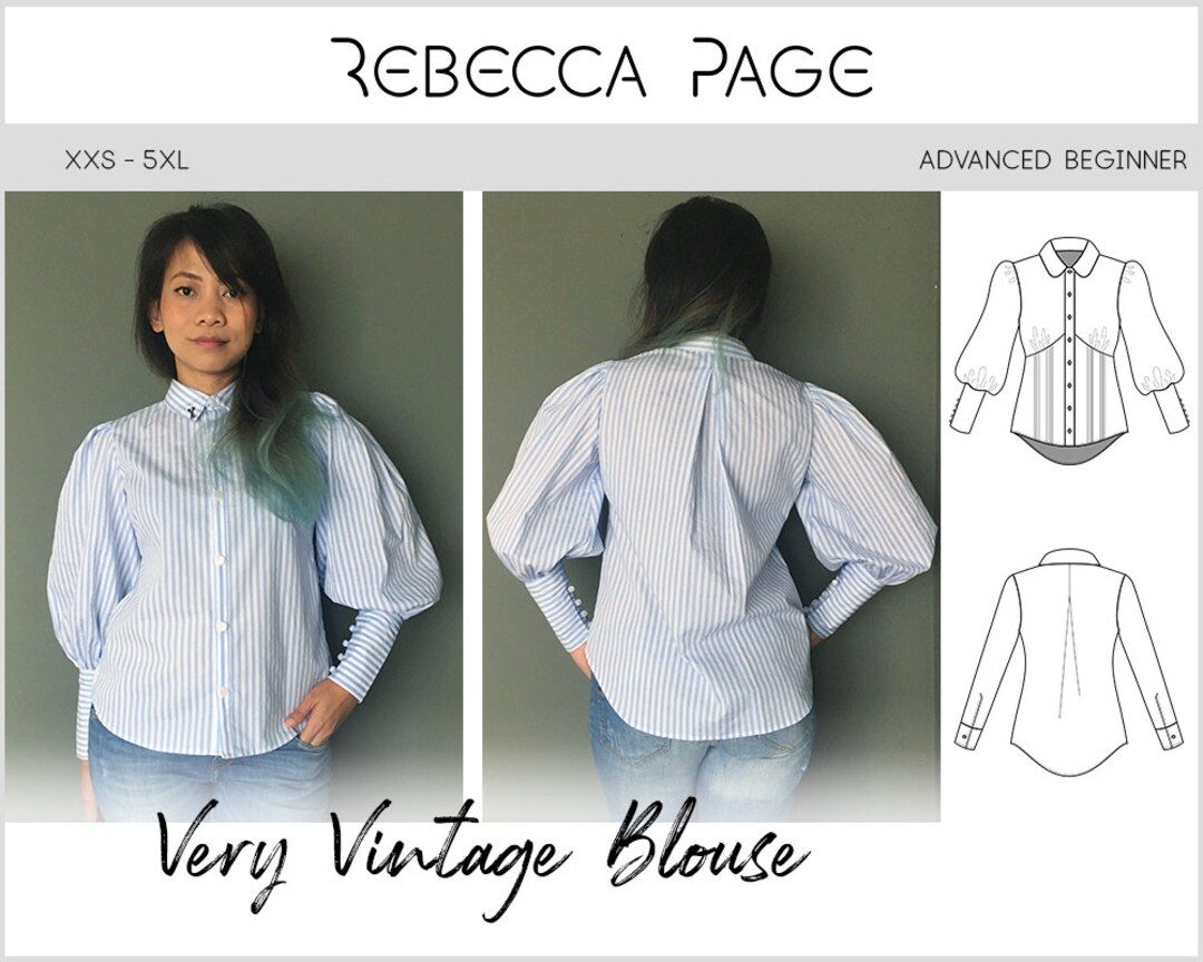 Very Vintage Blouse PDF Sewing Pattern Blouse Pattern, Vintage Pattern ...
