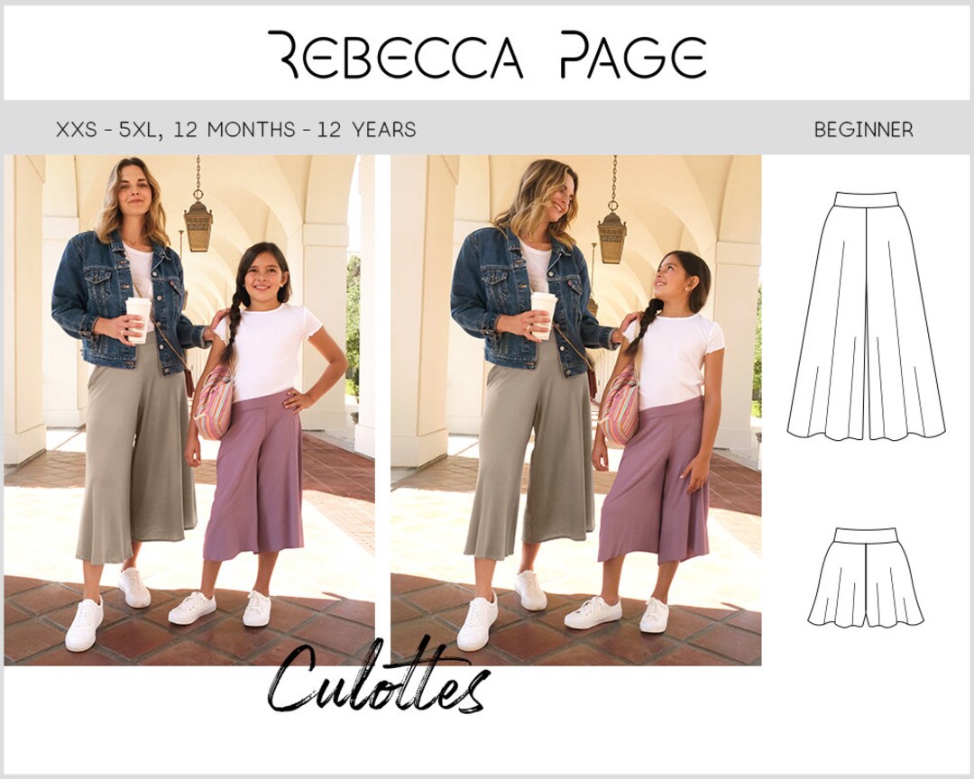 BUNDLE Culottes PDF Sewing Pattern Comfy Pants Pattern, Culottes ...