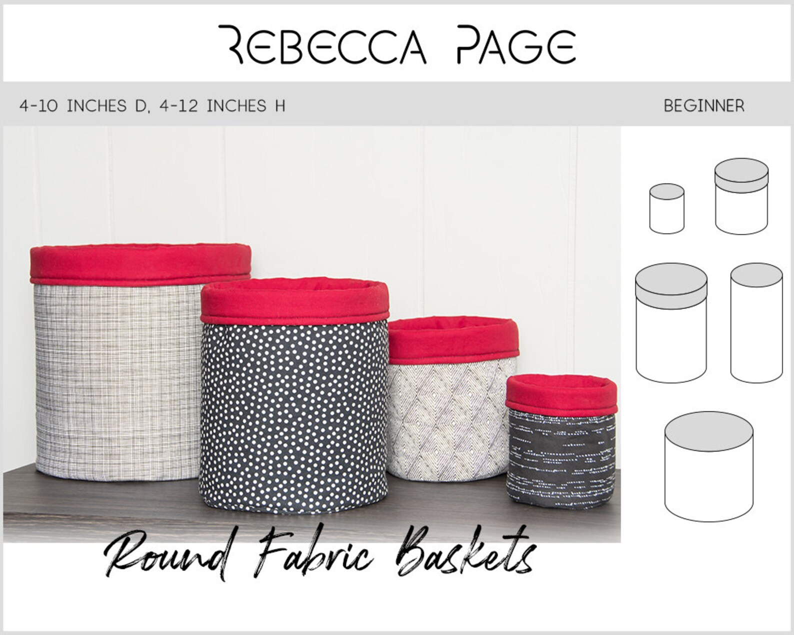Round Fabric Basket Pdf Sewing Pattern Basket Pattern | Etsy