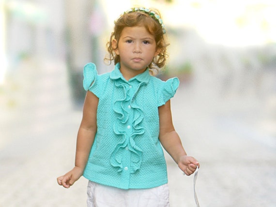 Riviera Ruffle Shirt PDF Sewing Pattern Ruffle Pattern | Etsy