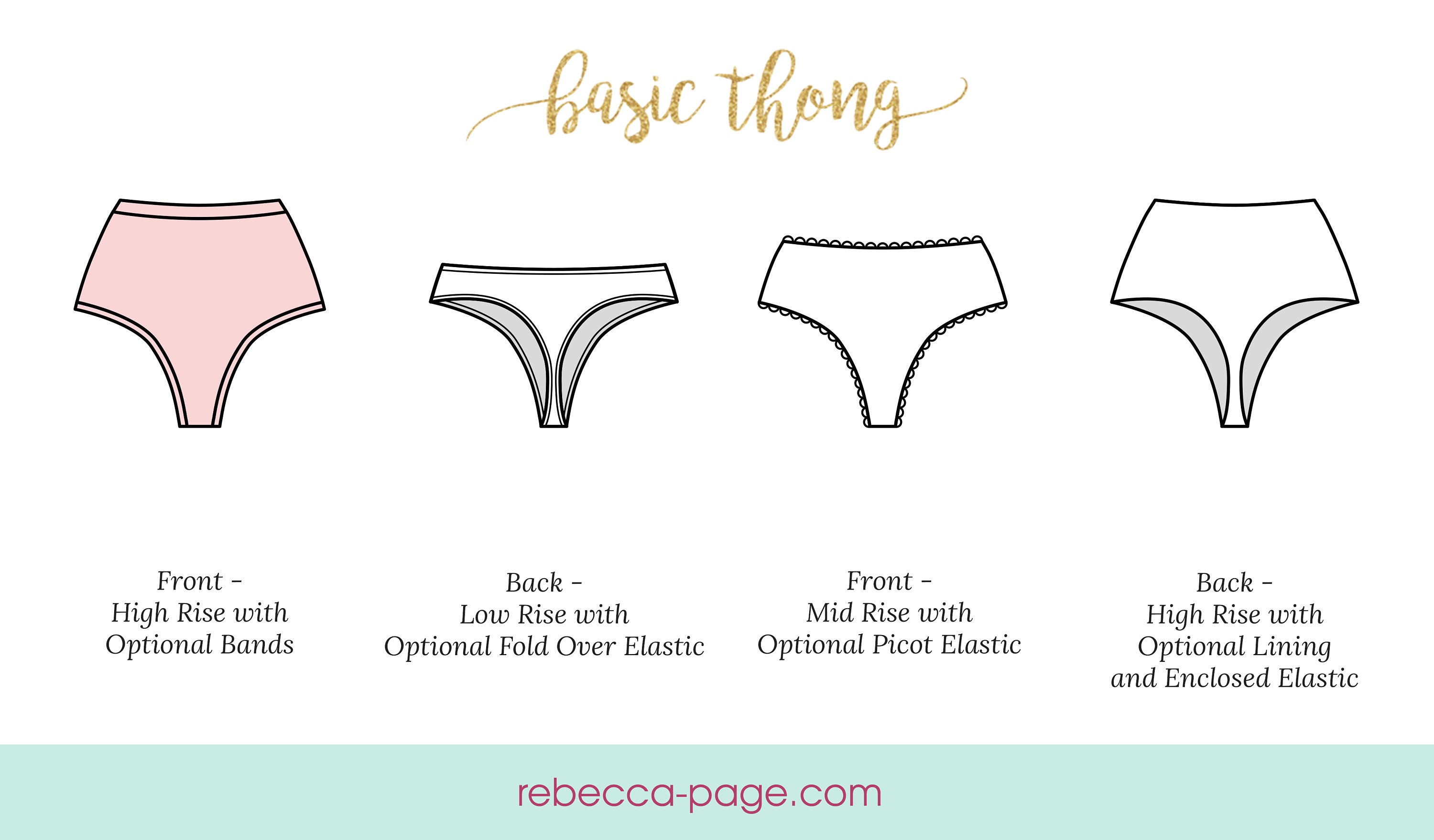 Basic Thong PDF Sewing Pattern Panties Pattern Basic Thong | Etsy Australia