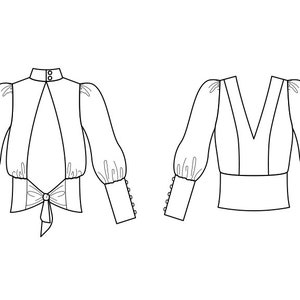 Open Back Blouse PDF Sewing Pattern Top Pattern Backless | Etsy