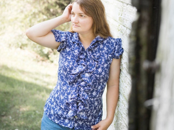 Blouse Sewing Pattern Pdf BUNDLE Ruffle Collar Blouse - Etsy