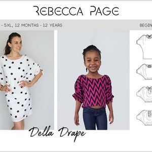 BUNDLE Della Drape PDF Sewing Pattern - Top Pattern, Drape Top Pattern ...