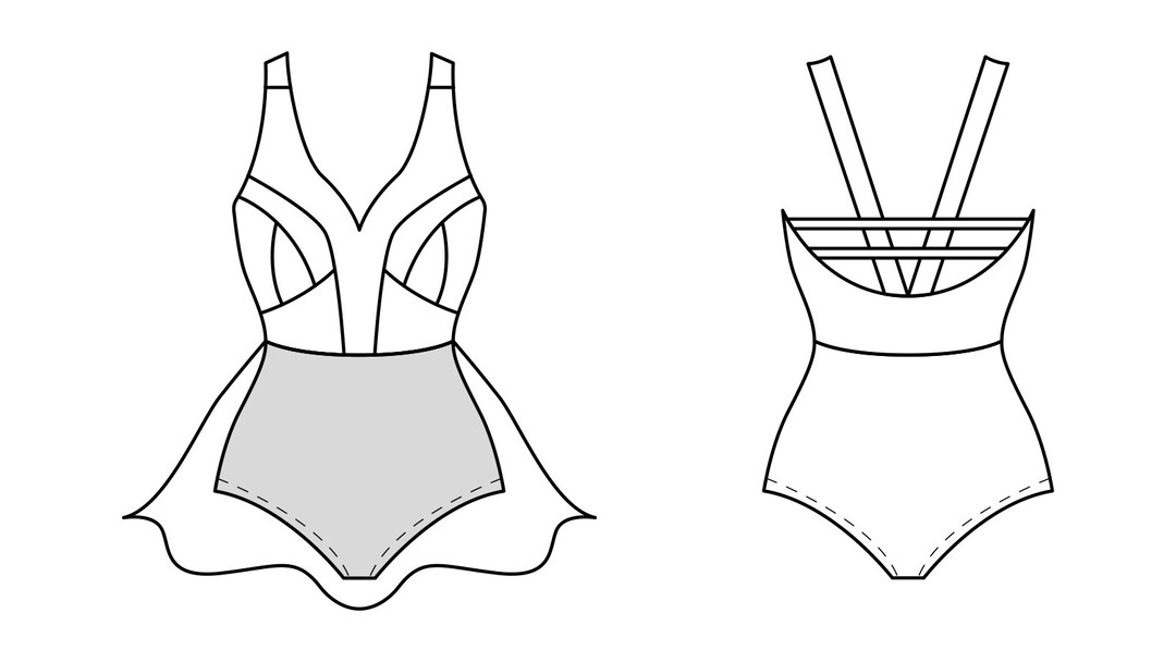 Savannah Swimsuit PDF Sewing Pattern - Swimwear Pattern, Fitted Swim ...