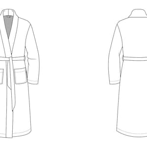 Relaxation Robe PDF Sewing Pattern - Bathrobe Pattern, Comfy Robe Pattern, Relaxed Robe Pattern ...