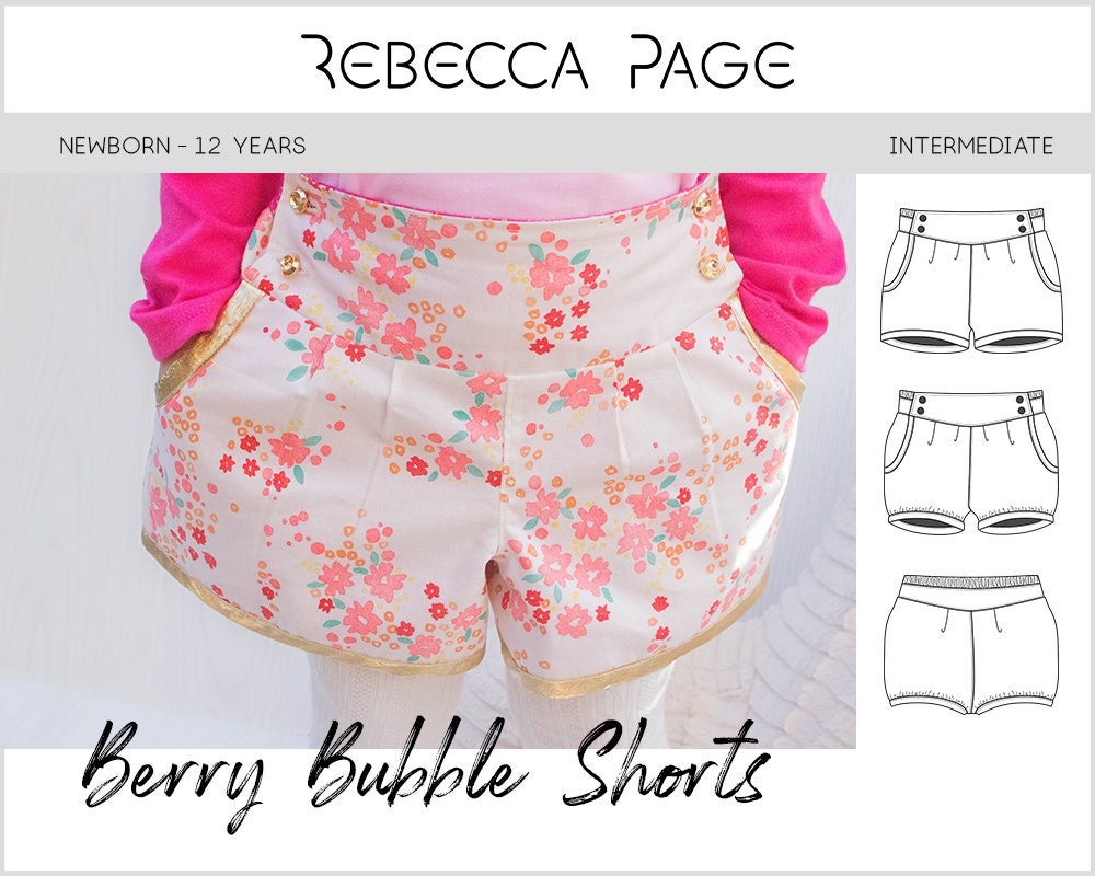 Berry Bubbles PDF Sewing Pattern Shorts Pattern Kids Shorts | Etsy
