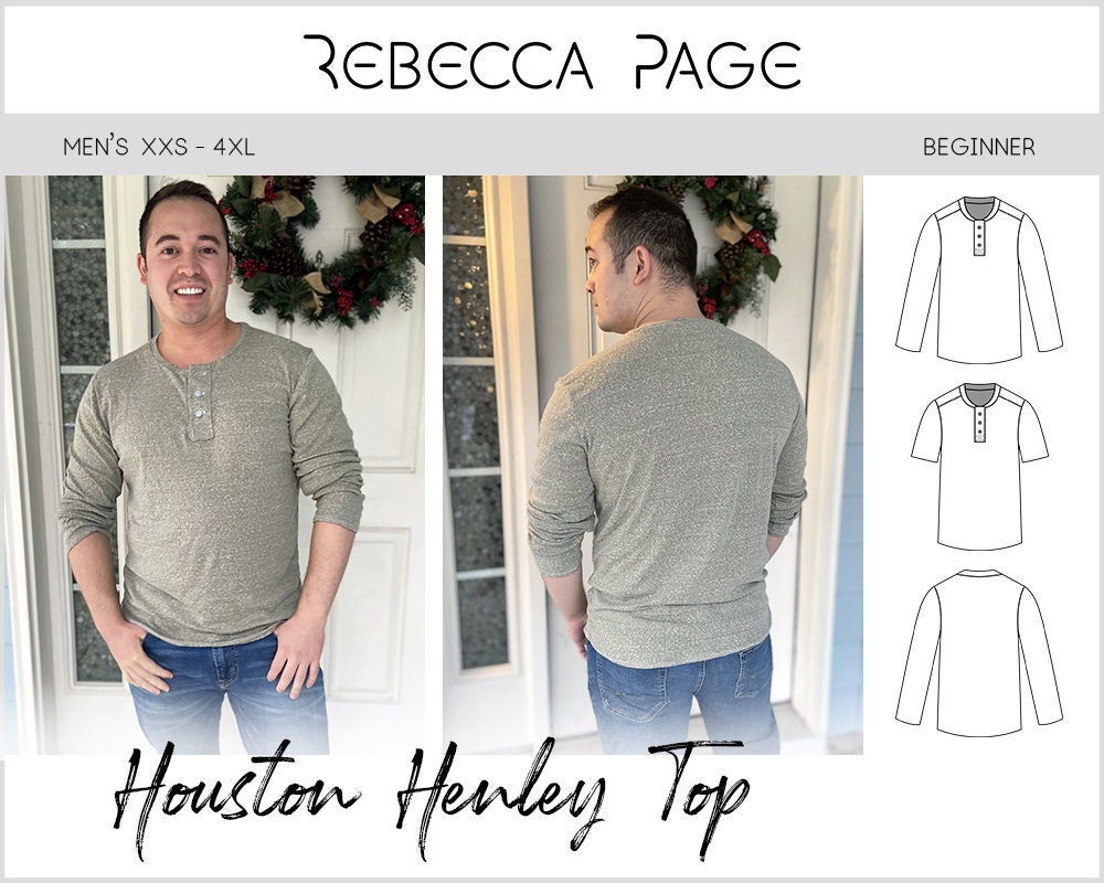 Mens Houston Henley PDF Sewing Pattern Shirt Pattern | Etsy