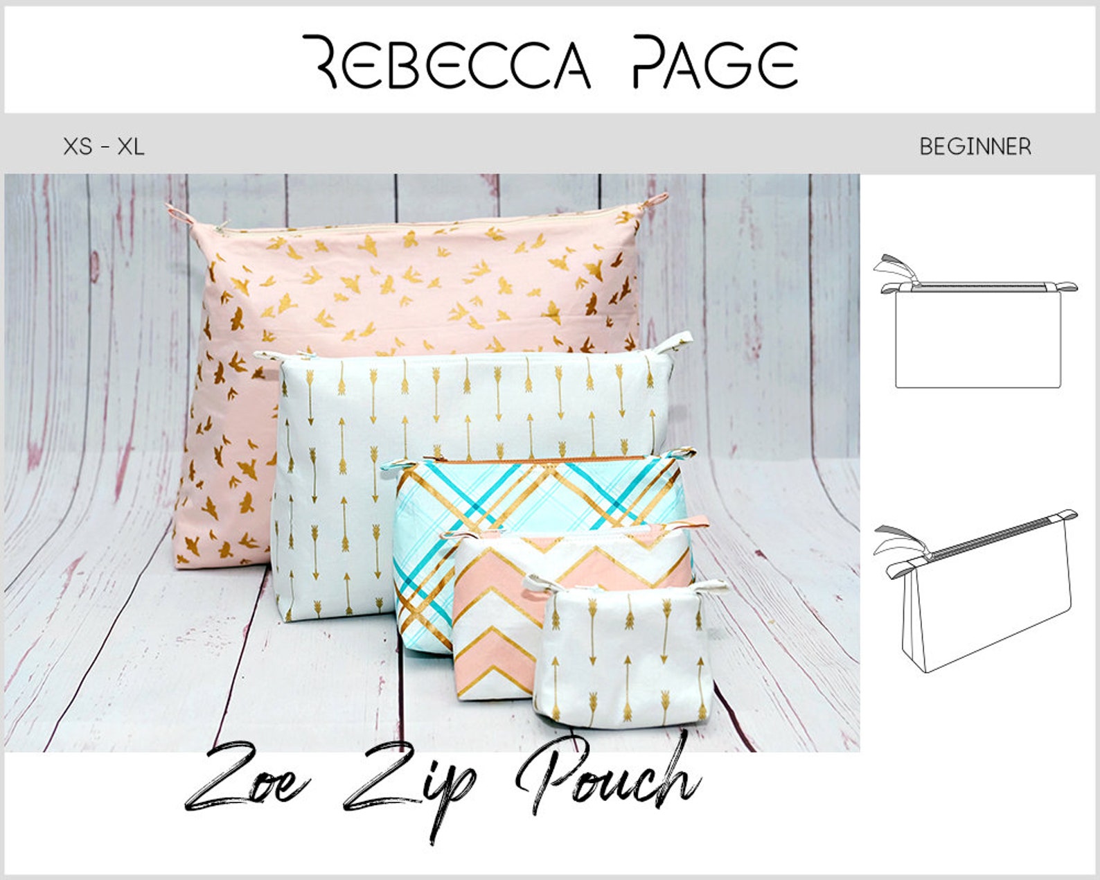 Zoe Zip Pouches PDF Sewing Pattern Pouches Pattern Zip - Etsy