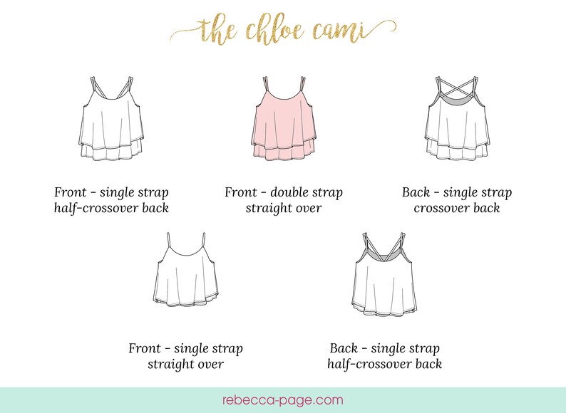 Childrens Chloe PDF Sewing Pattern Cami Pattern Cami Top | Etsy