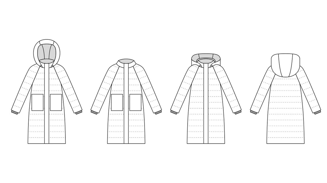 Bundle: Puffer Coat PDF Sewing Pattern Coat Pattern Puffer - Etsy