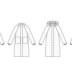 Bundle: Puffer Coat PDF Sewing Pattern - Coat Pattern, Puffer Coat ...