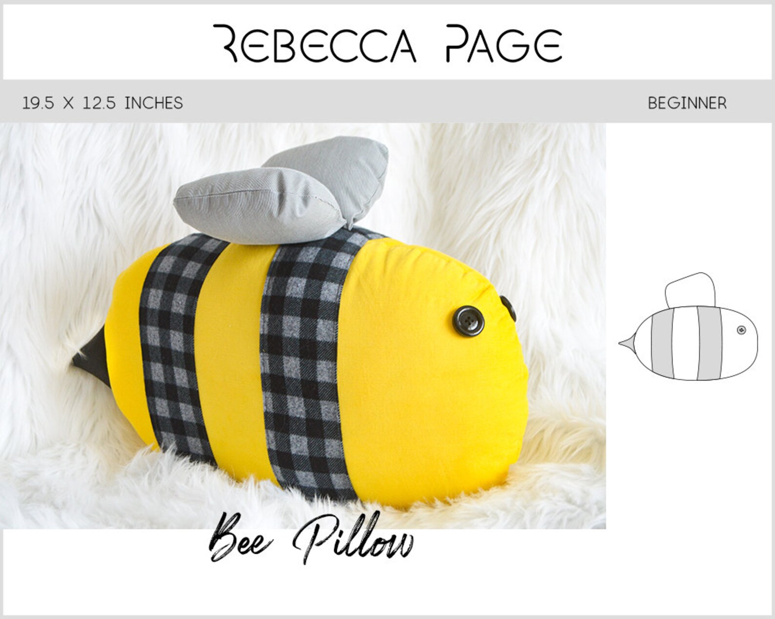 Pollinator Pillows Bee PDF Sewing Pattern Pillow Pattern - Etsy