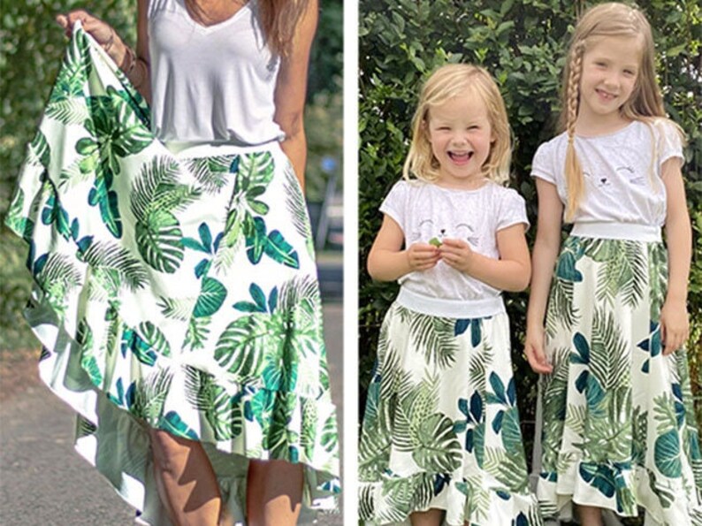 BUNDLE Ruffled High-low Skirt PDF Sewing Pattern Hi-low | Etsy