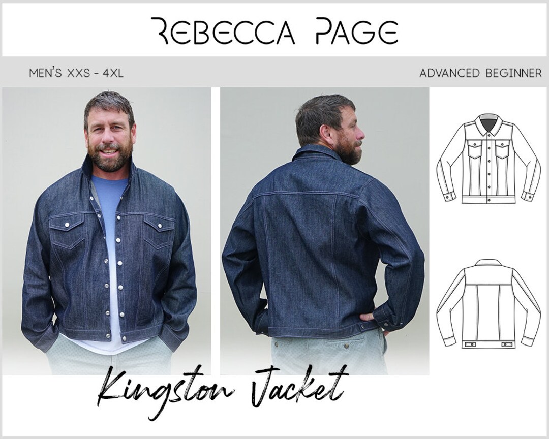 Kingston Mens Jacket PDF Sewing Pattern Jacket Pattern, Denim Jacket ...