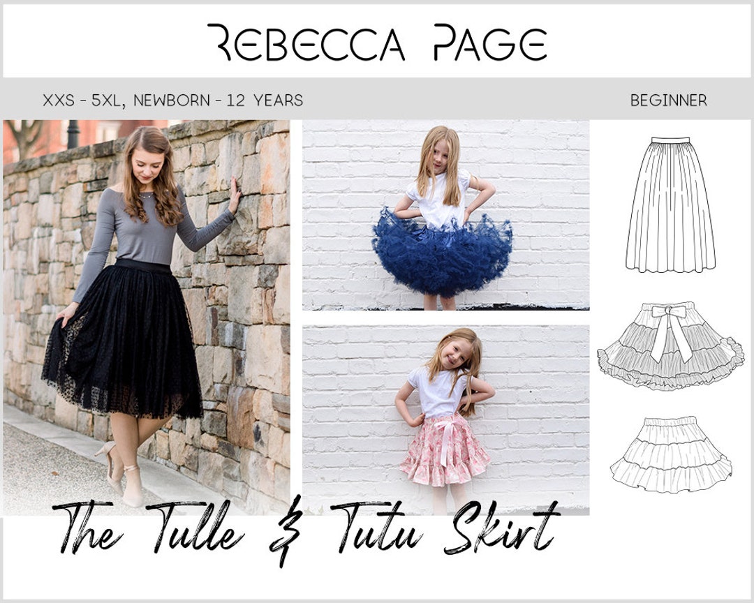 BUNDLE Tulle & Tutu Skirt PDF Sewing Pattern Full Pattern, Tulle Skirt ...