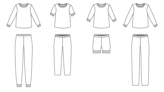 Jersey Pjs PDF Sewing Pattern Pjs Pattern Jersey Pjs | Etsy Australia
