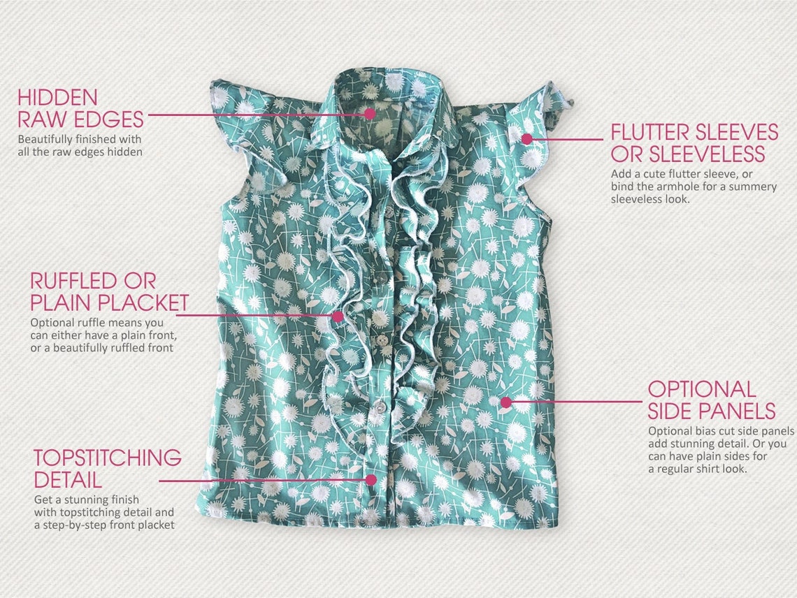 BUNDLE Riviera PDF Sewing Pattern Ruffle Pattern Ruffle Top | Etsy