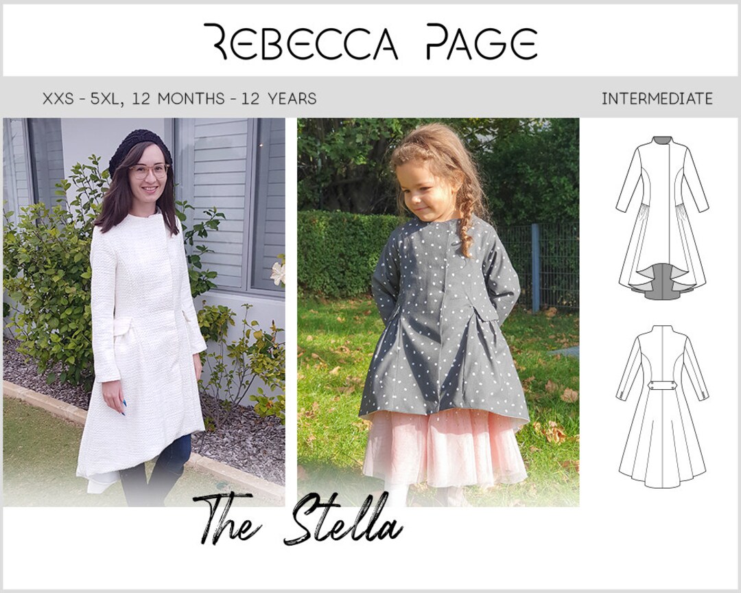 BUNDLE Stella PDF Sewing Pattern Coat Pattern, Winter Coat Pattern ...