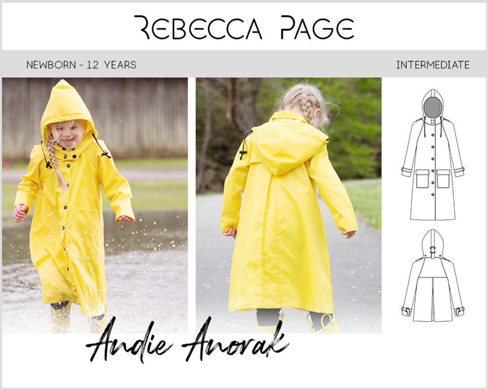 Andie Anorak PDF Sewing Pattern Jacket Pattern Rain Coat | Etsy