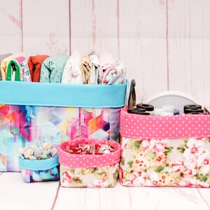 Fabric Baskets PDF Sewing Pattern 25 Sizes Fabric Box Pattern, Storage ...