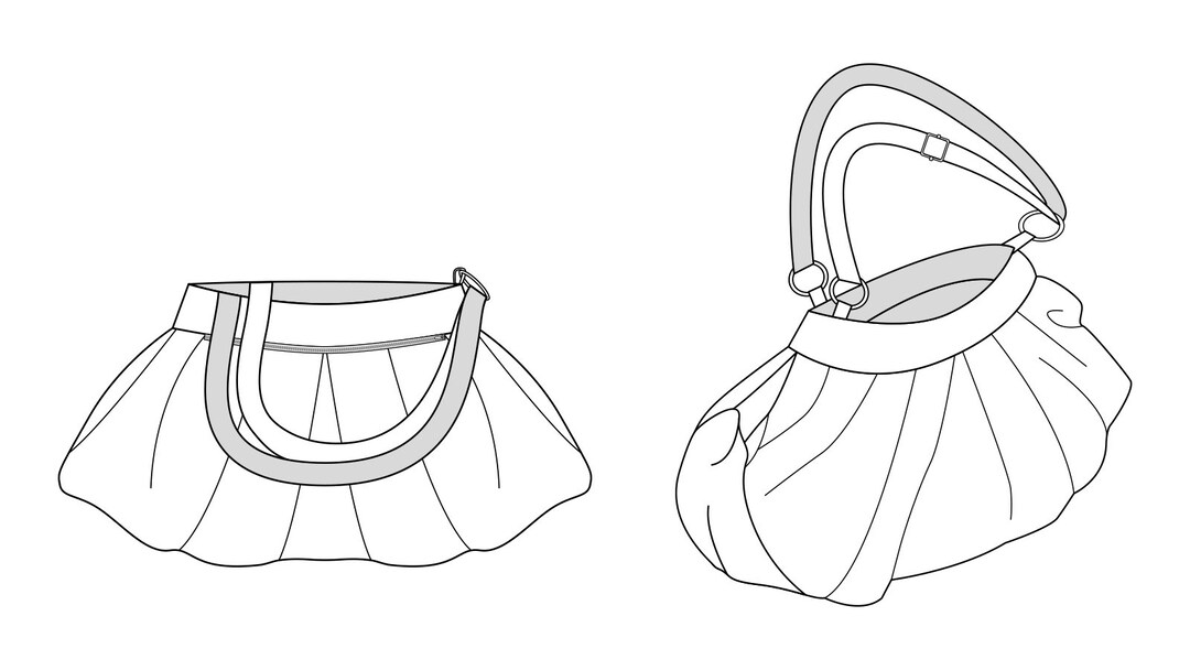 Pleated Bag PDF Sewing Pattern - Purse Pattern, Pleated Bag Pattern ...