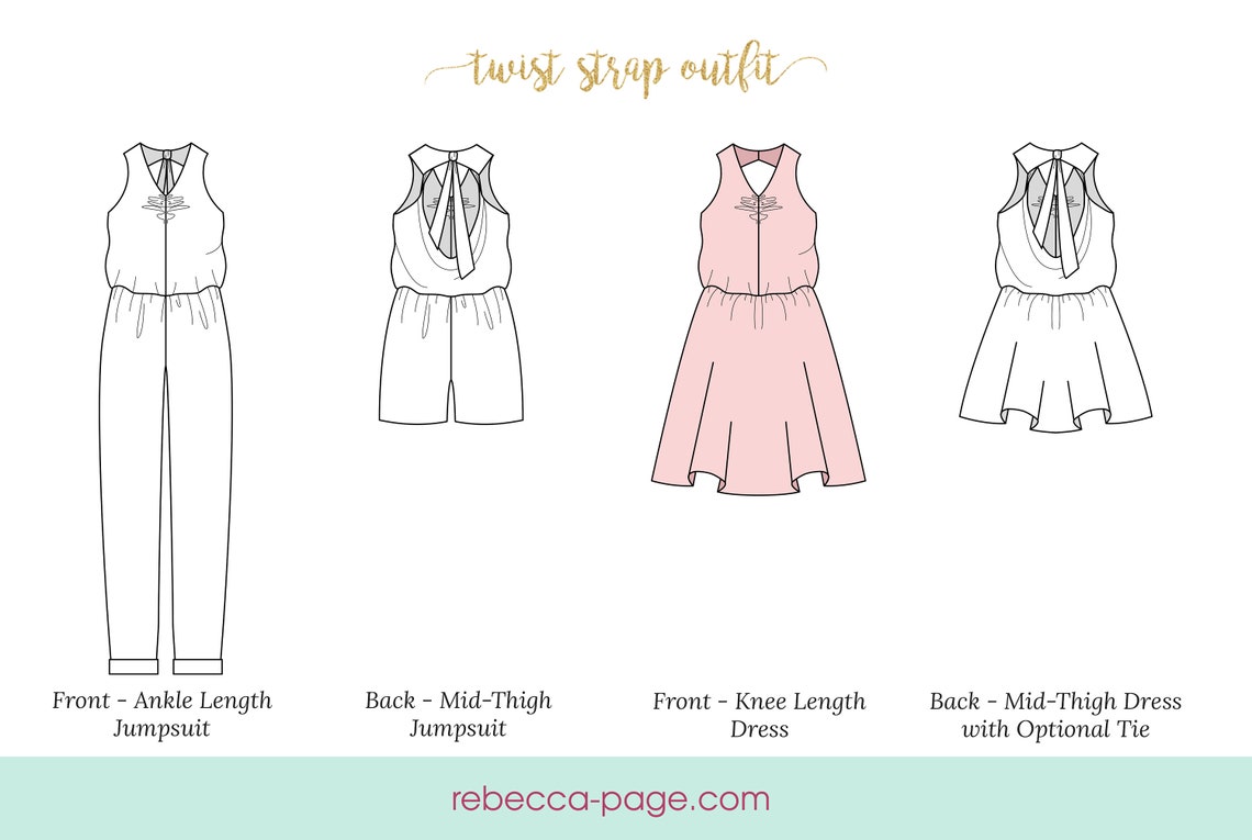 Twist Strap Outfit PDF Sewing Pattern Top Pattern Twist Top - Etsy