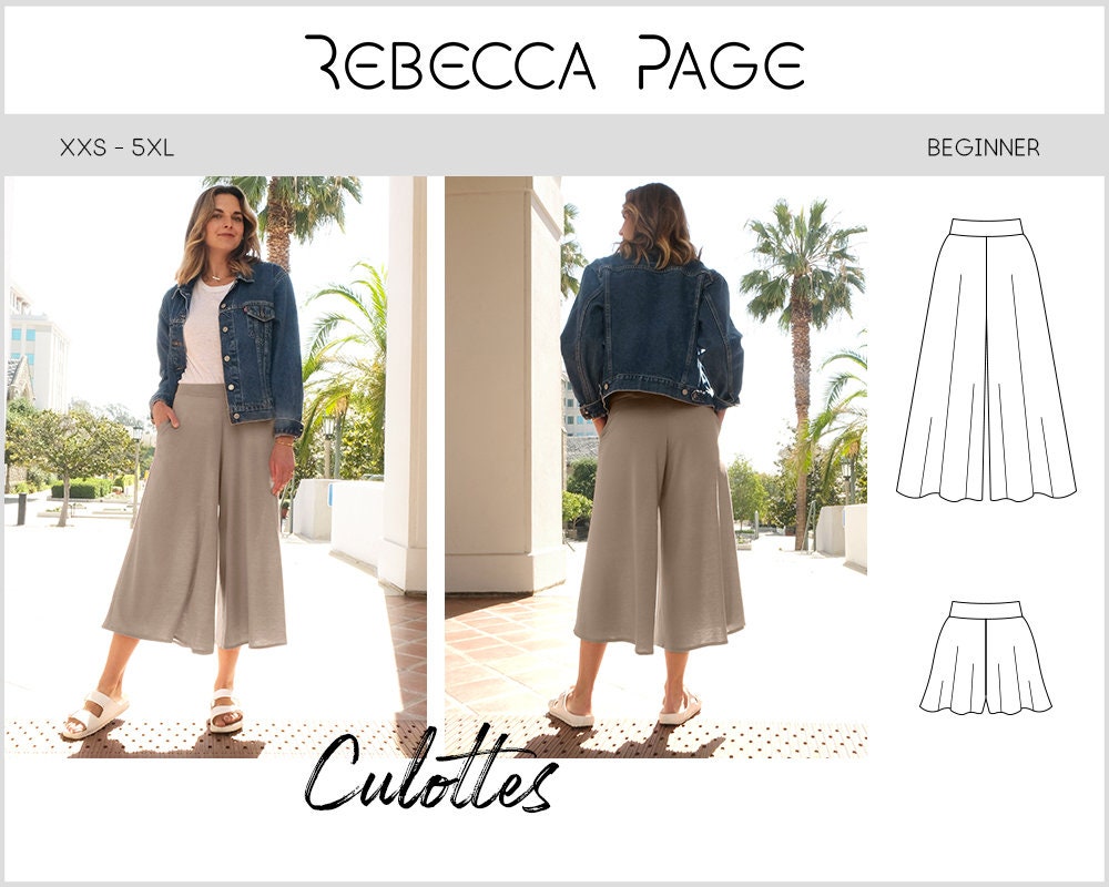Culottes Sewing Pattern Pdf Comfy Pants Pattern Culottes for - Etsy UK