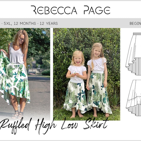 Girls High Low Skirt Pattern - Etsy