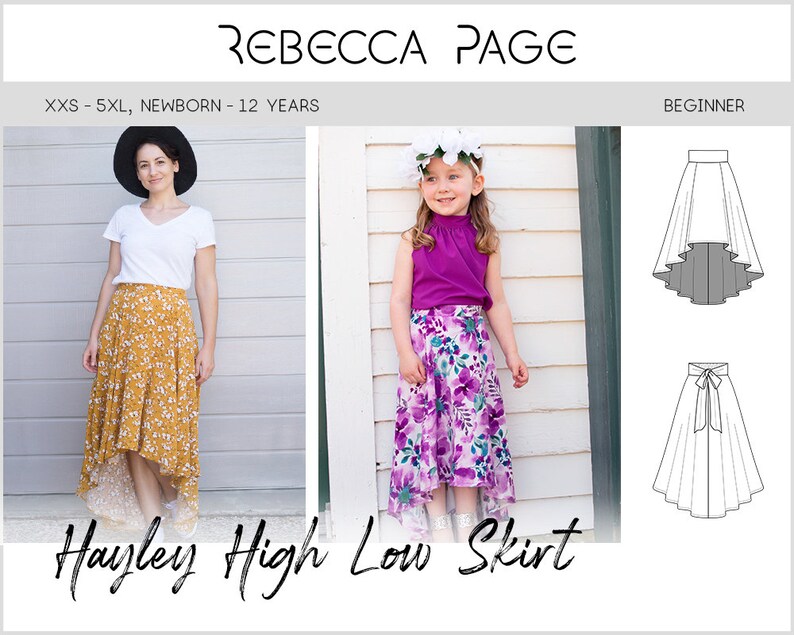 BUNDLE Hayley Skirt PDF Sewing Pattern Hi-low Pattern - Etsy