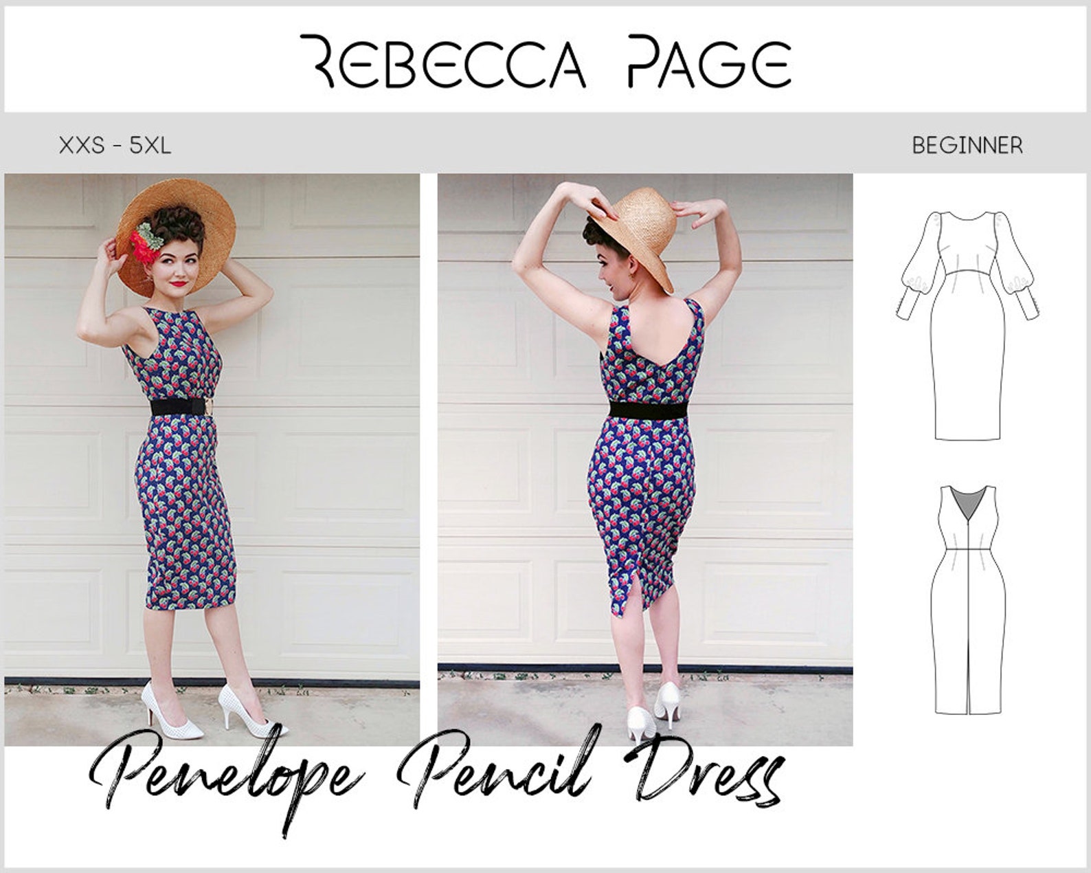 Penelope Pencil Dress PDF Sewing Pattern Dress Pattern - Etsy Canada