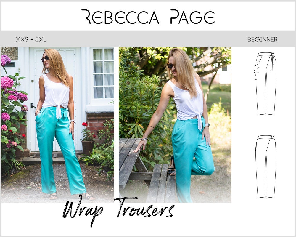 Wrap Trousers PDF Sewing Pattern Trousers Pattern Wrap | Etsy