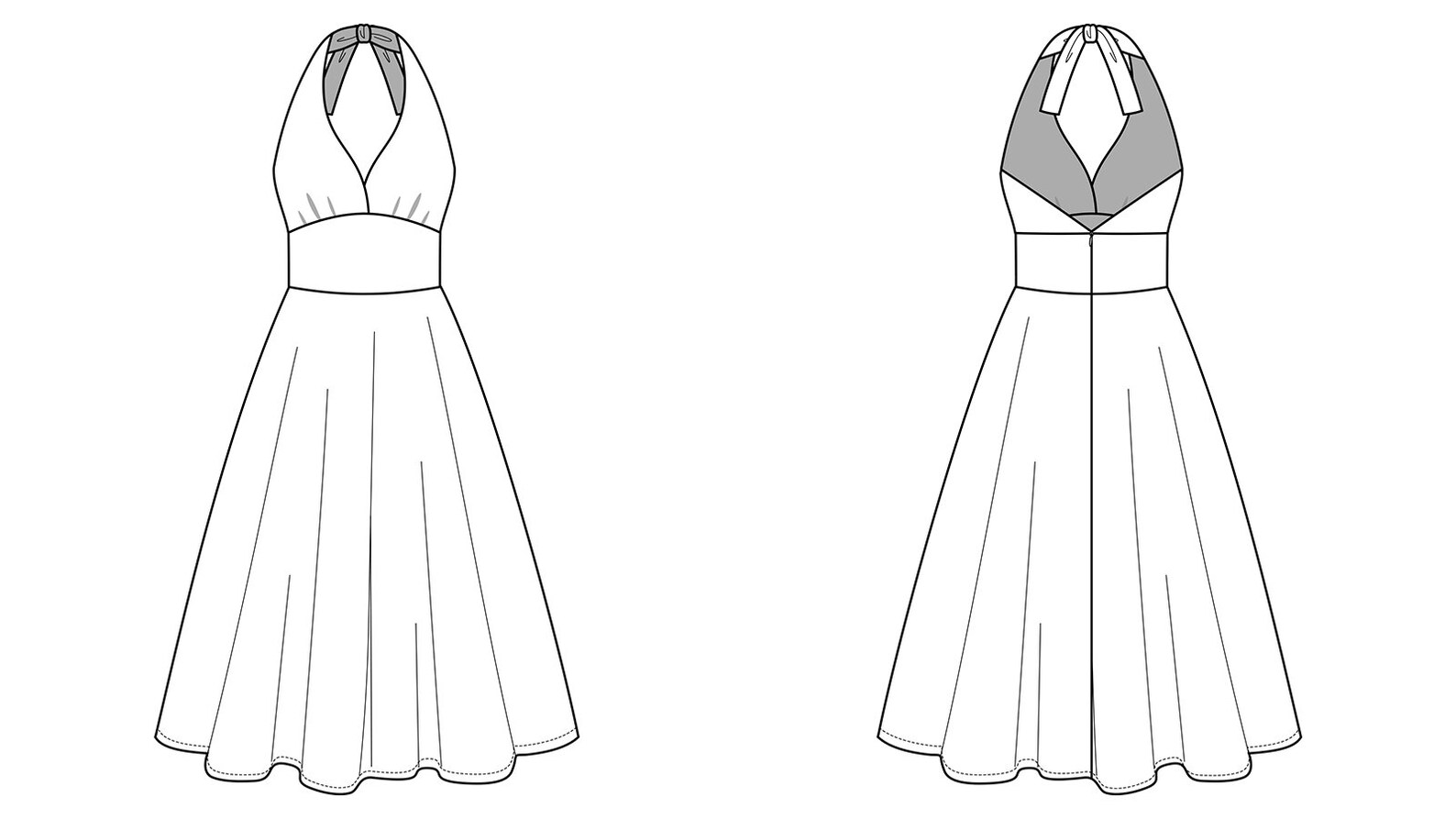 Marilyn Halter Neck Dress PDF Sewing Pattern Halter Neck - Etsy