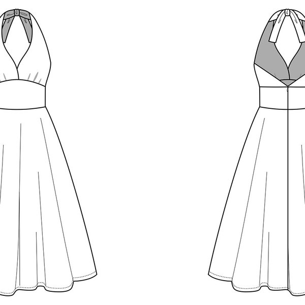 Halter Dress Pattern - Etsy