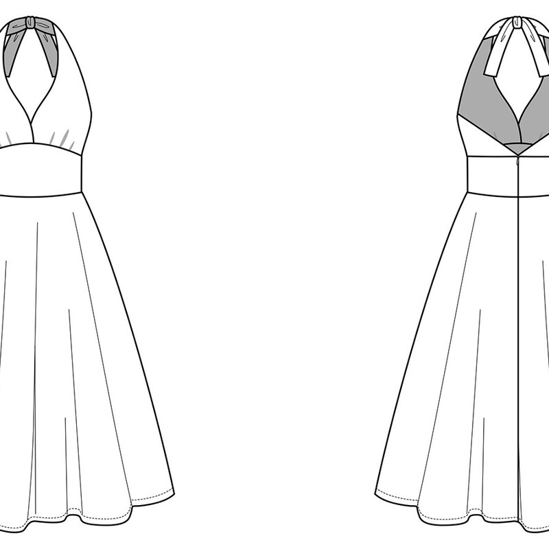 Halter Dress Pattern - Etsy