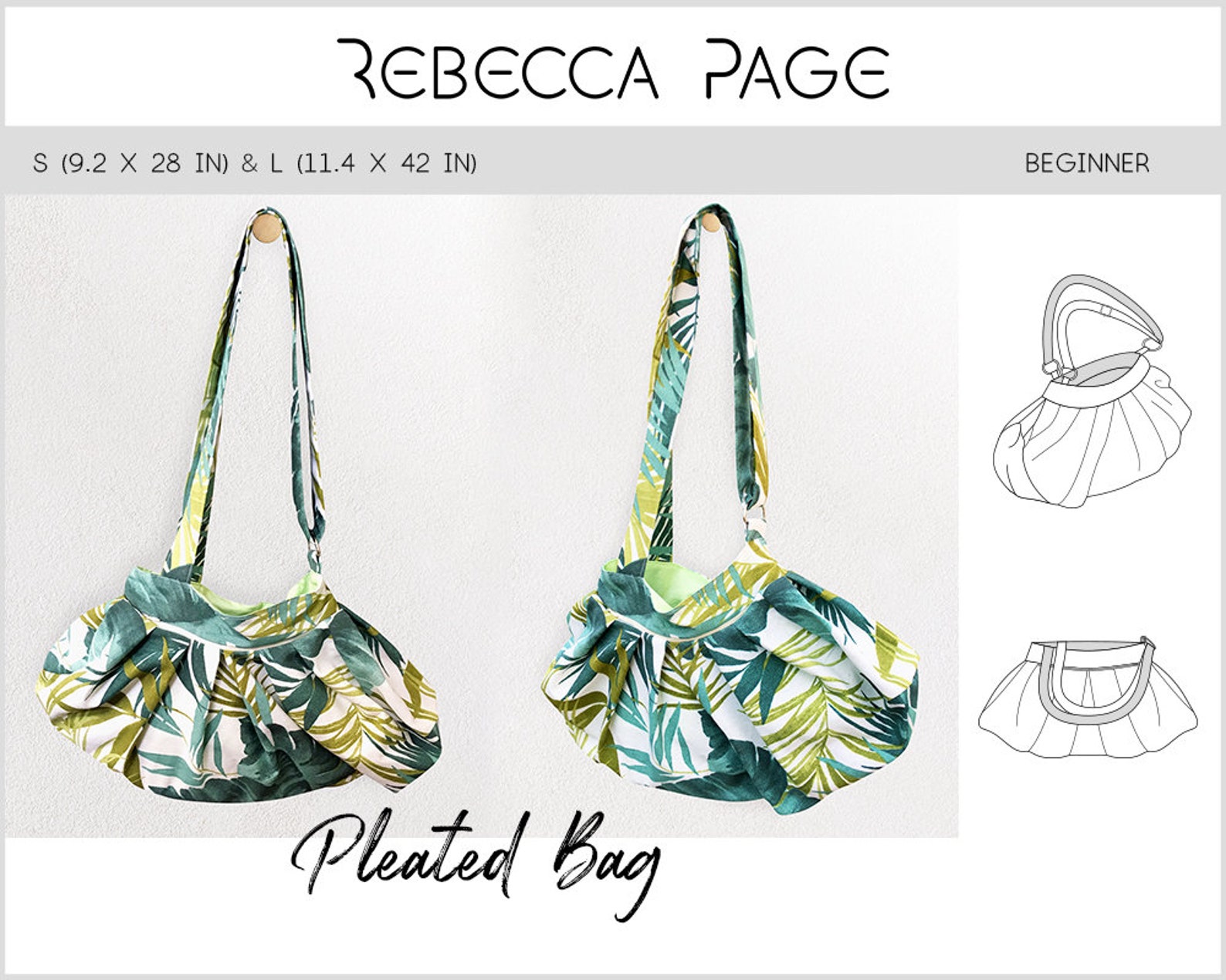 Pleated Bag PDF Sewing Pattern Purse Pattern Pleated Bag - Etsy