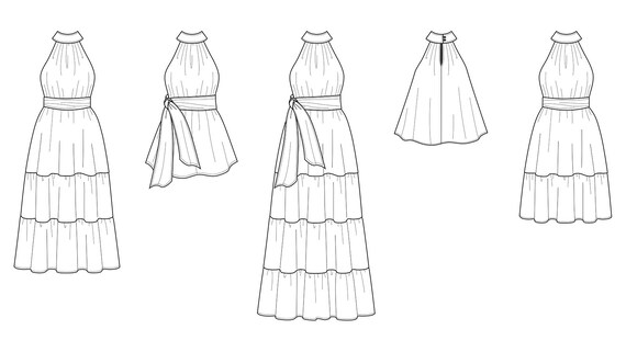 Emma PDF Sewing Pattern Maxi Pattern Emma Dress Pattern | Etsy