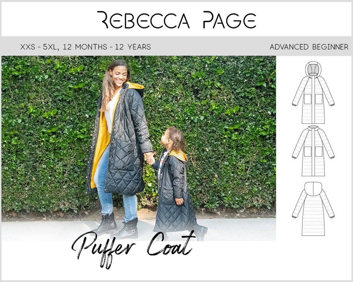 Bundle: Puffer Coat PDF Sewing Pattern Coat Pattern Puffer - Etsy