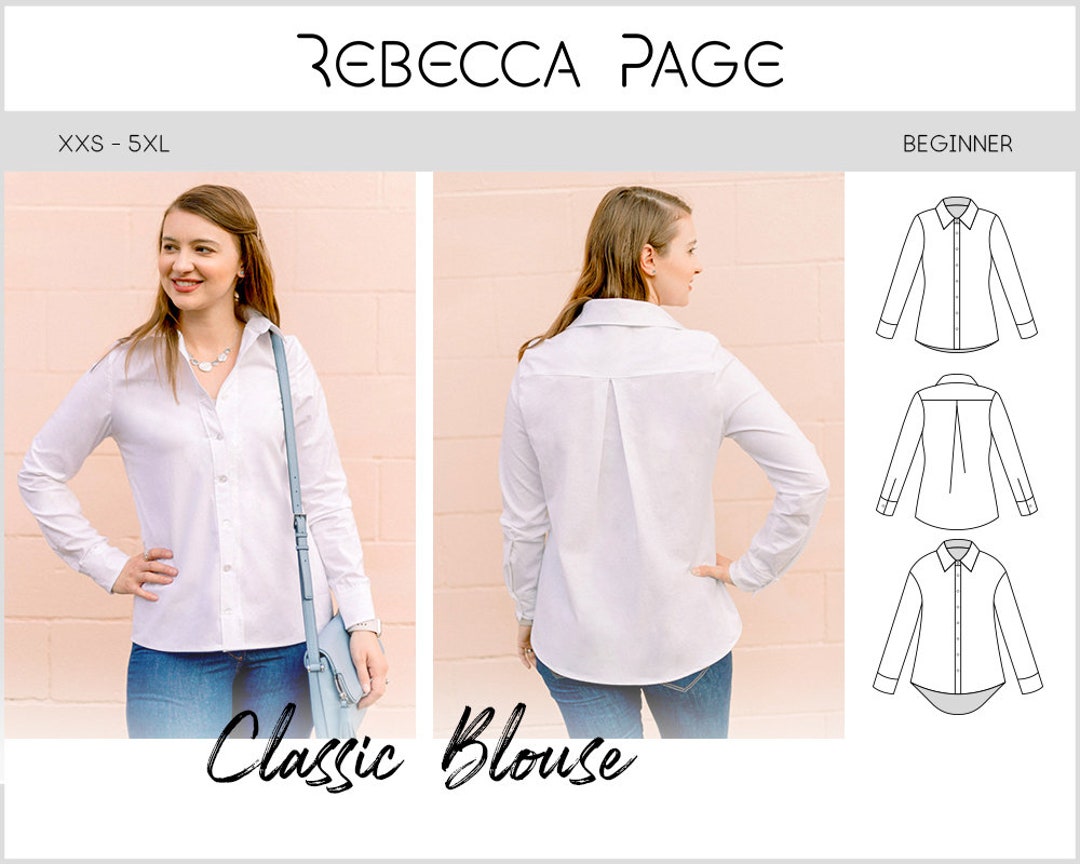 Classic Blouse PDF Sewing Pattern Blouse Pattern, Button up Pattern ...