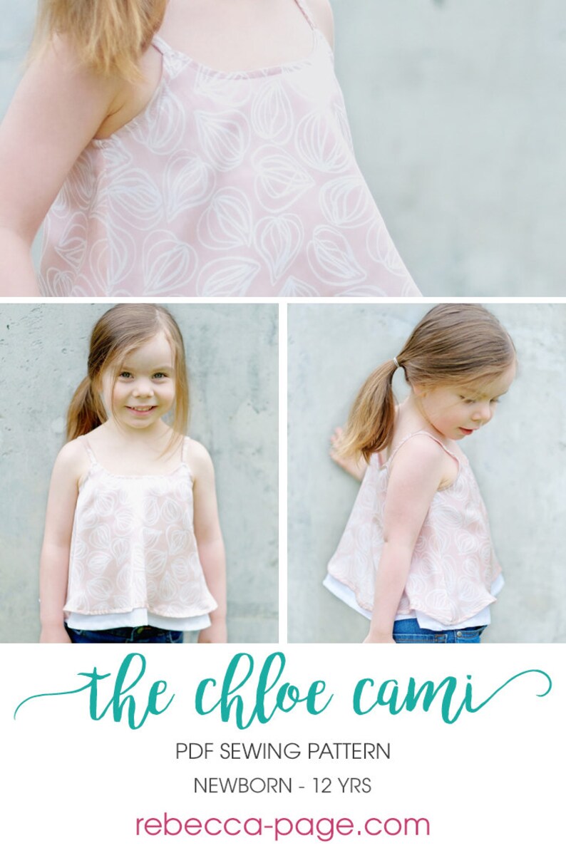 Childrens Chloe PDF Sewing Pattern Cami Pattern Cami Top | Etsy