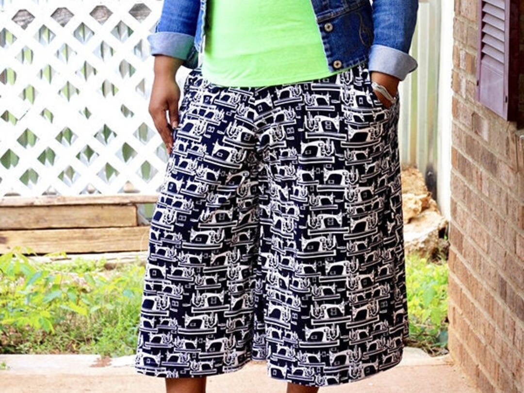 Womens Curvy Culottes PDF Sewing Pattern Wide-leg Pattern, Culottes ...