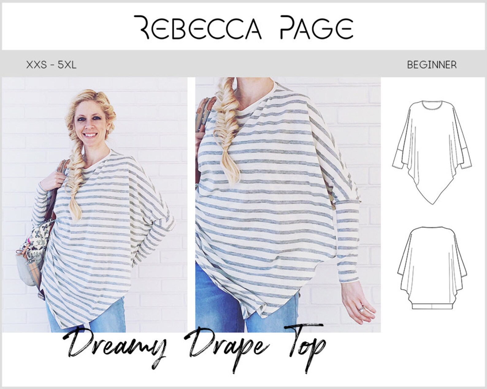 Dreamy Drape PDF Sewing Pattern Blouse Pattern Drape Top - Etsy